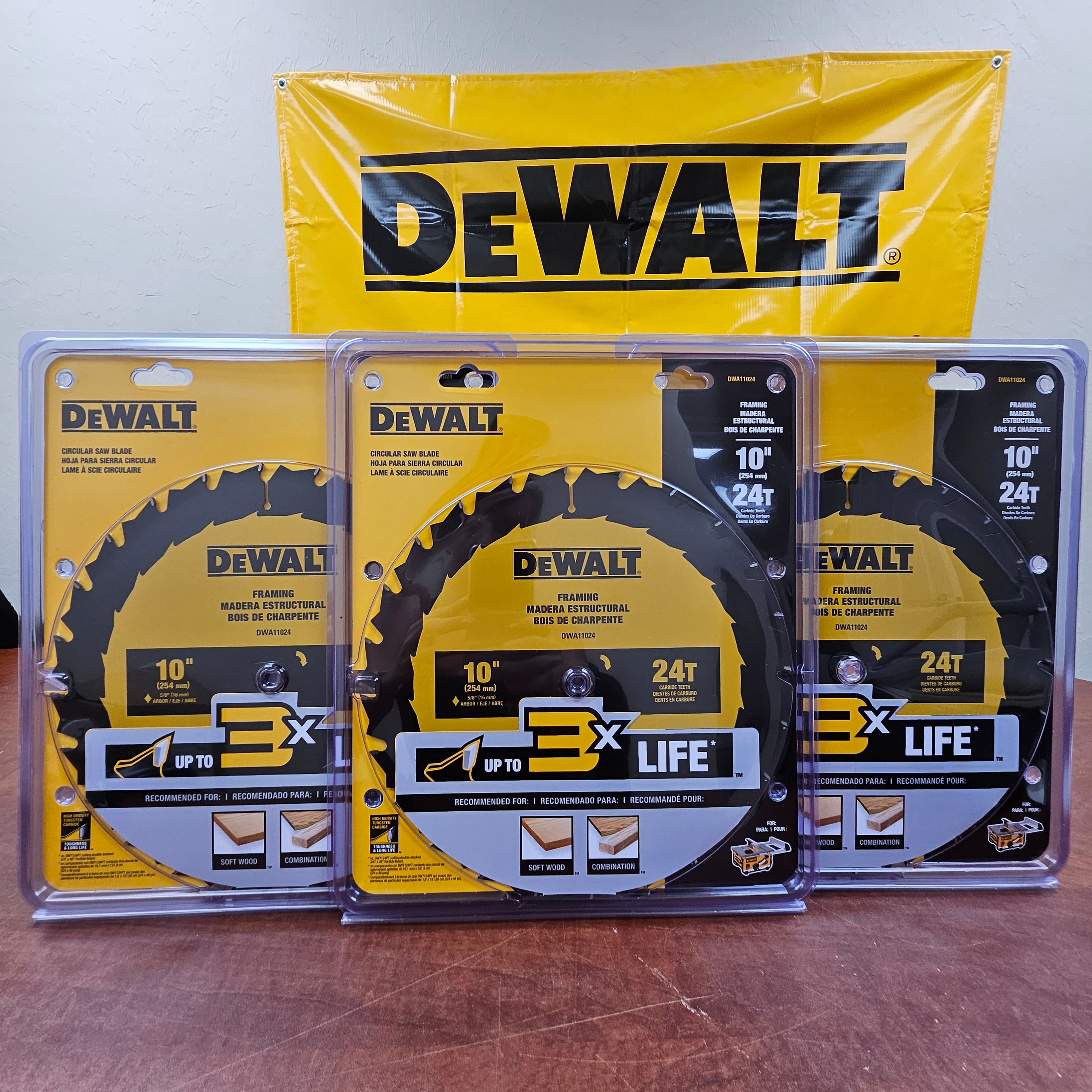 DeWalt 10 in. 24-Tooth Table Saw Blades (PACK OF 3) - DWA11024 – Tool ...