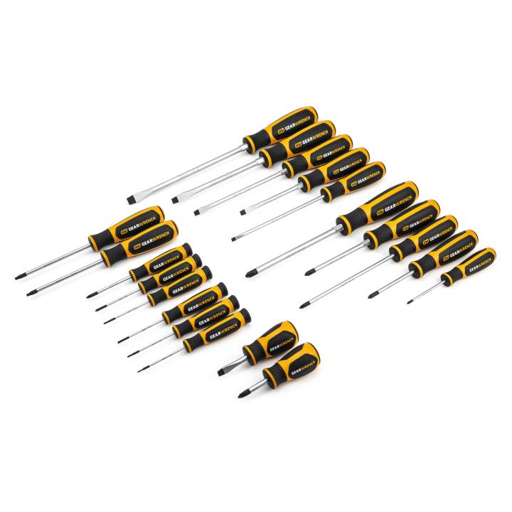 Gearwrench 20 Piece Phillips/Slotted/Torx Dual Material Screwdriver Se ...