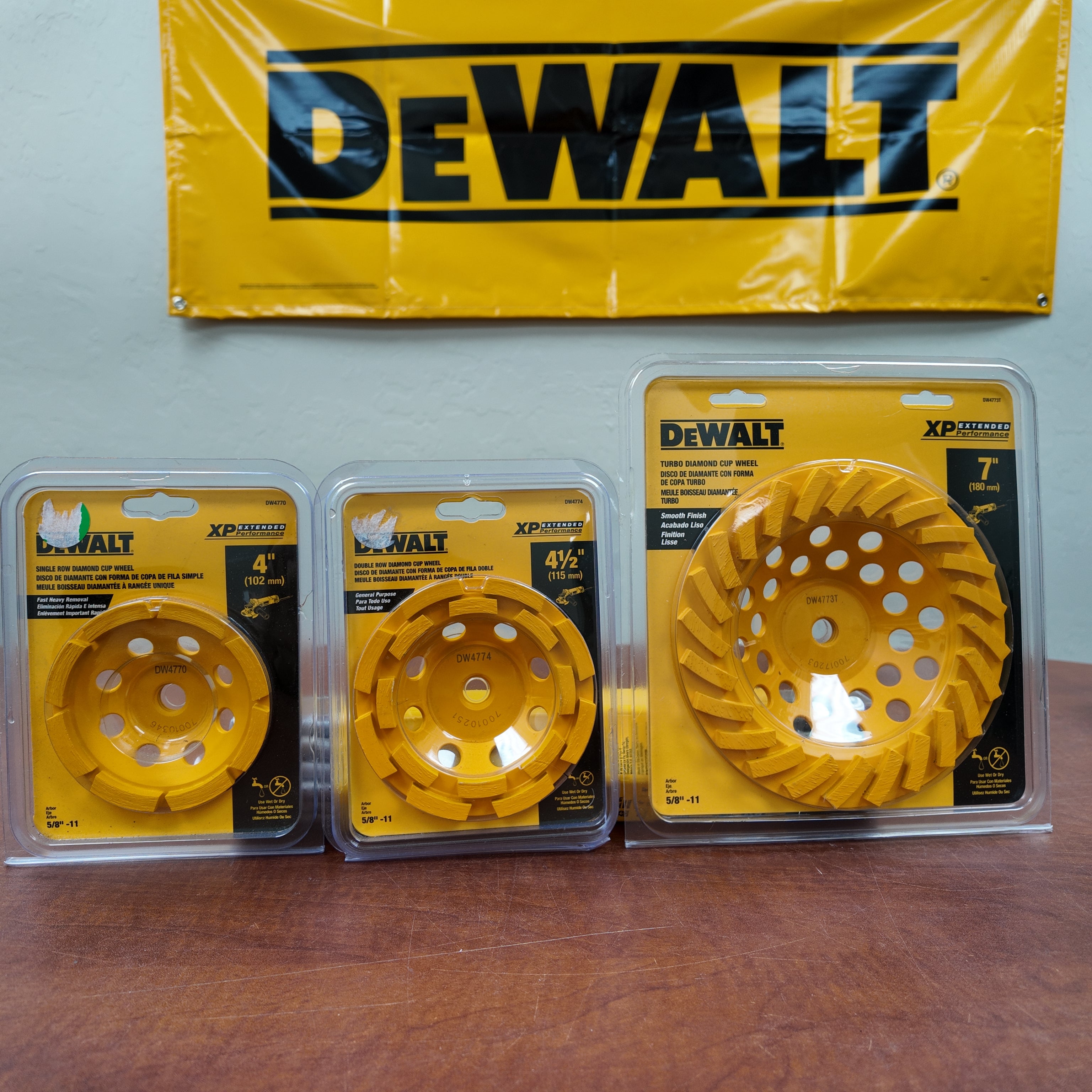 DeWalt Diamond Cup Wheels - Sizes 4", 4-1/2", 7" – Tool Pass Pro