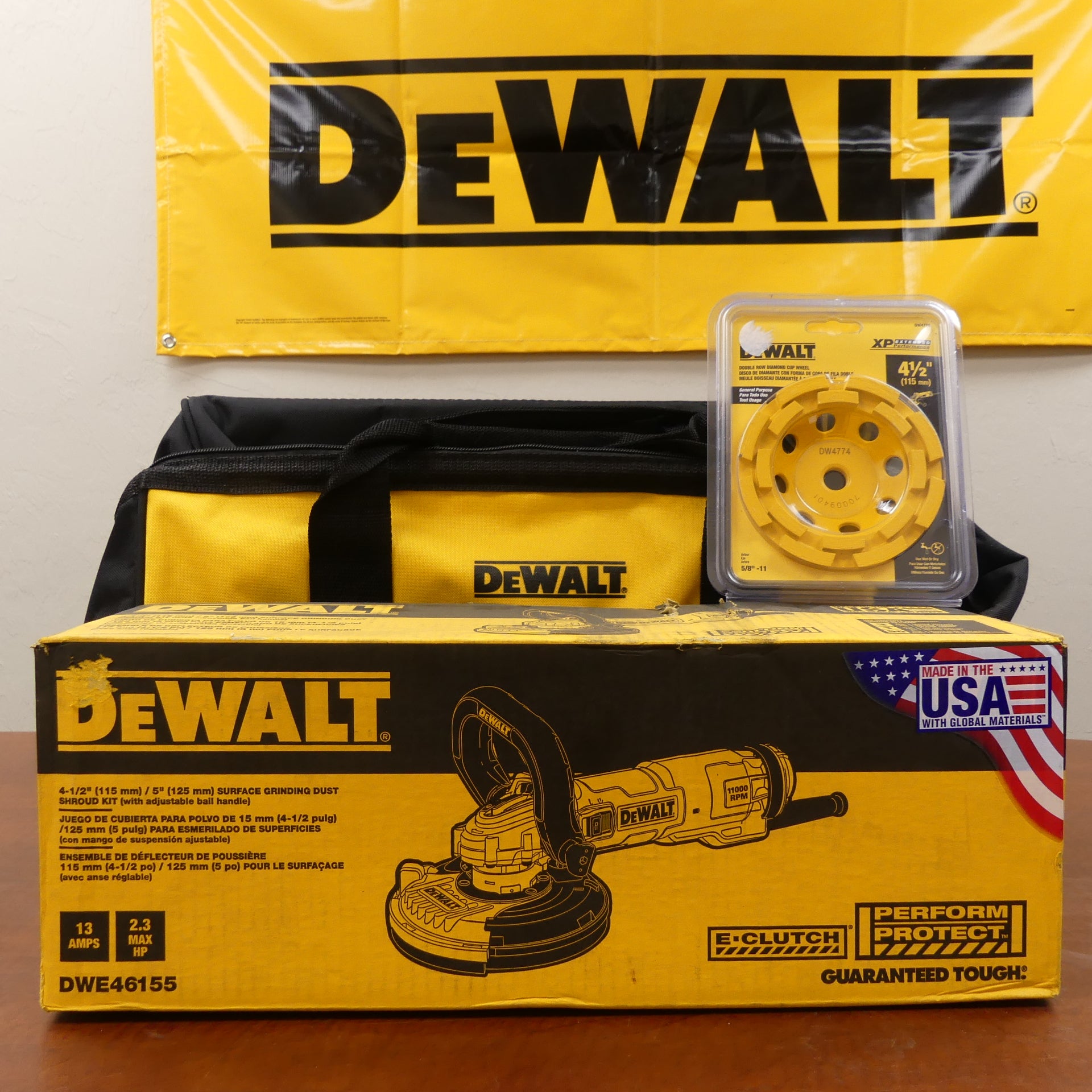 DeWalt Corded 4-1/2" - 5" Surface Grinding Dust Shroud with Diamond Cu ...